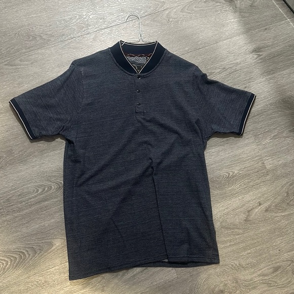 Shirts | Collar Less Polo Navy Blue | Poshmark